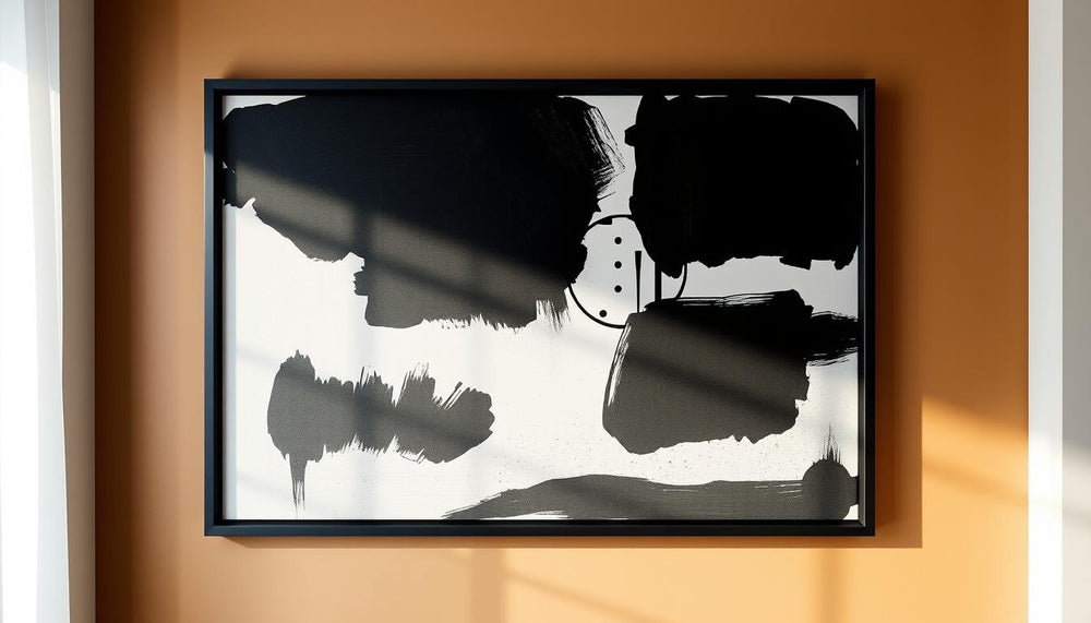 Discover Black Abstract Artwork: Frame Choices and Wall Color Pairings