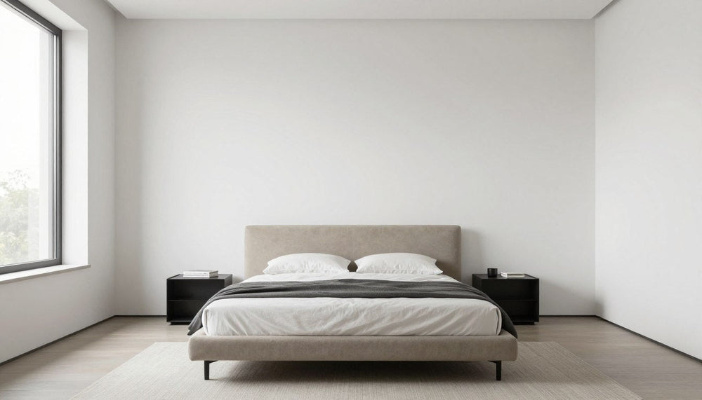 How Can I Decorate a Big Wall Behind a Bed Frame